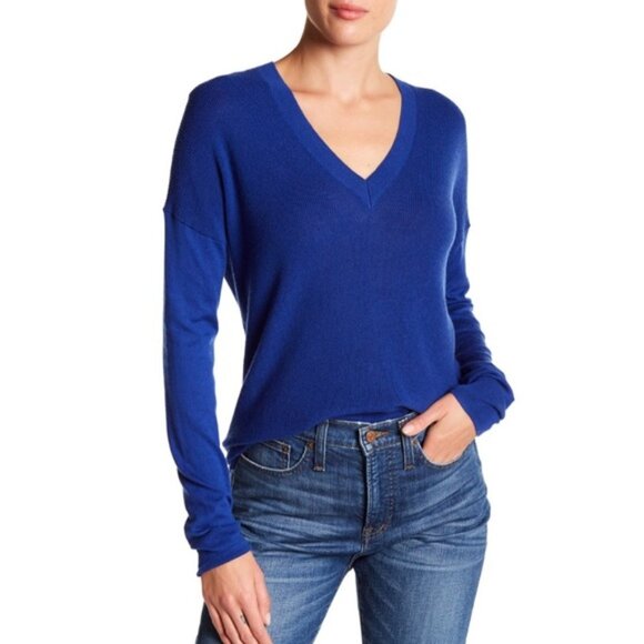 J. Crew | Sweaters | J Crew 0 Merino Wool Vneck Sweater Cobalt Blue S ...